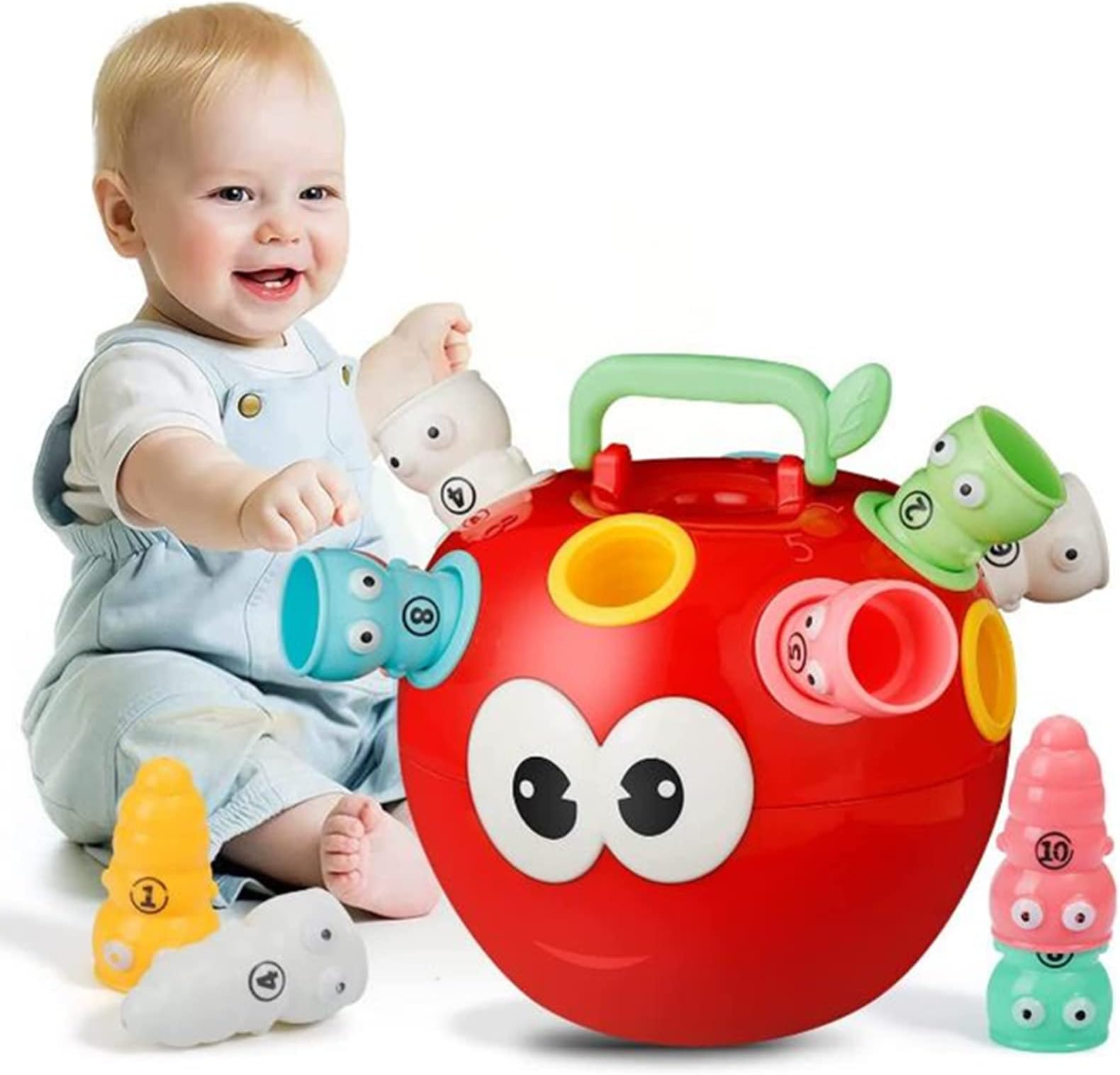 Soofam Apple Learning Sorter Toy, Montessori Toys for 1 2 3 Years Old ...
