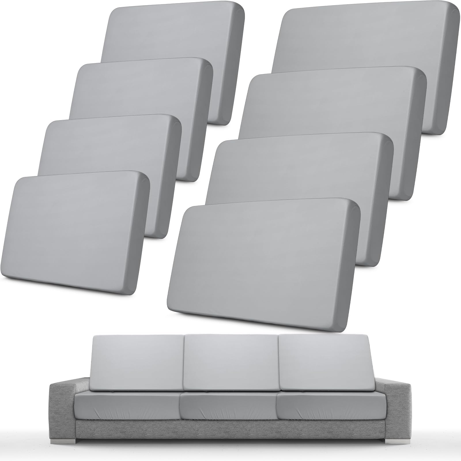 Amazon.com: Spiareal 8 Pcs Waterproof Patio Stretch Sofa Cushion Cover ...