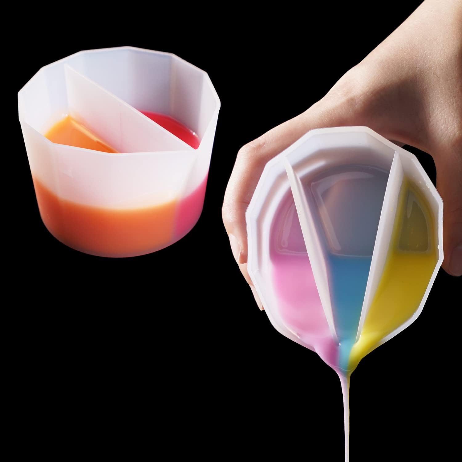Amazon.com: LUXWIN Silicone Split Pouring Cups,2/3/4/5 Channels Split ...