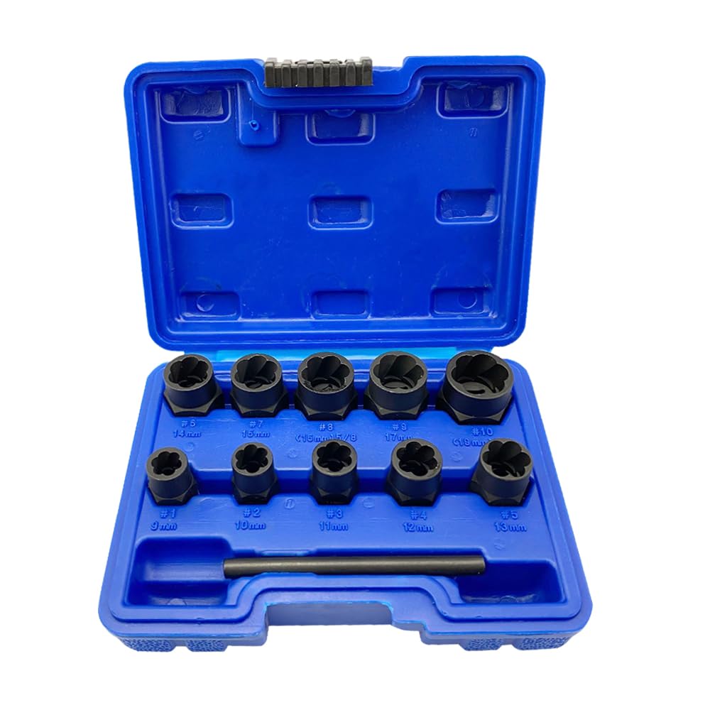 NORTOOLS High Bolt Nut Extractor Set 10 PCS Impact Drive Socket Set for ...