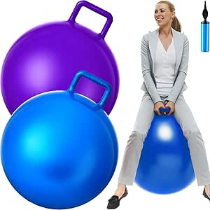 Amazon.com: Lewtemi 2 Pcs 29 Inch Big Bouncing Ball with Handle Jumping Hopper Bouncy Ball for ...