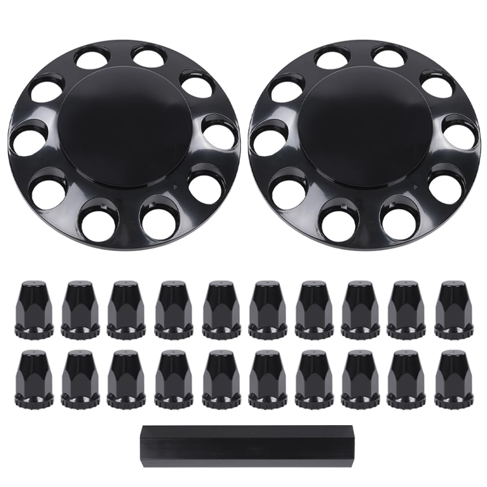 Amazon.com: PIT66 Glossy Black Front Wheel Covers Hub Axle Semi Plastic ...