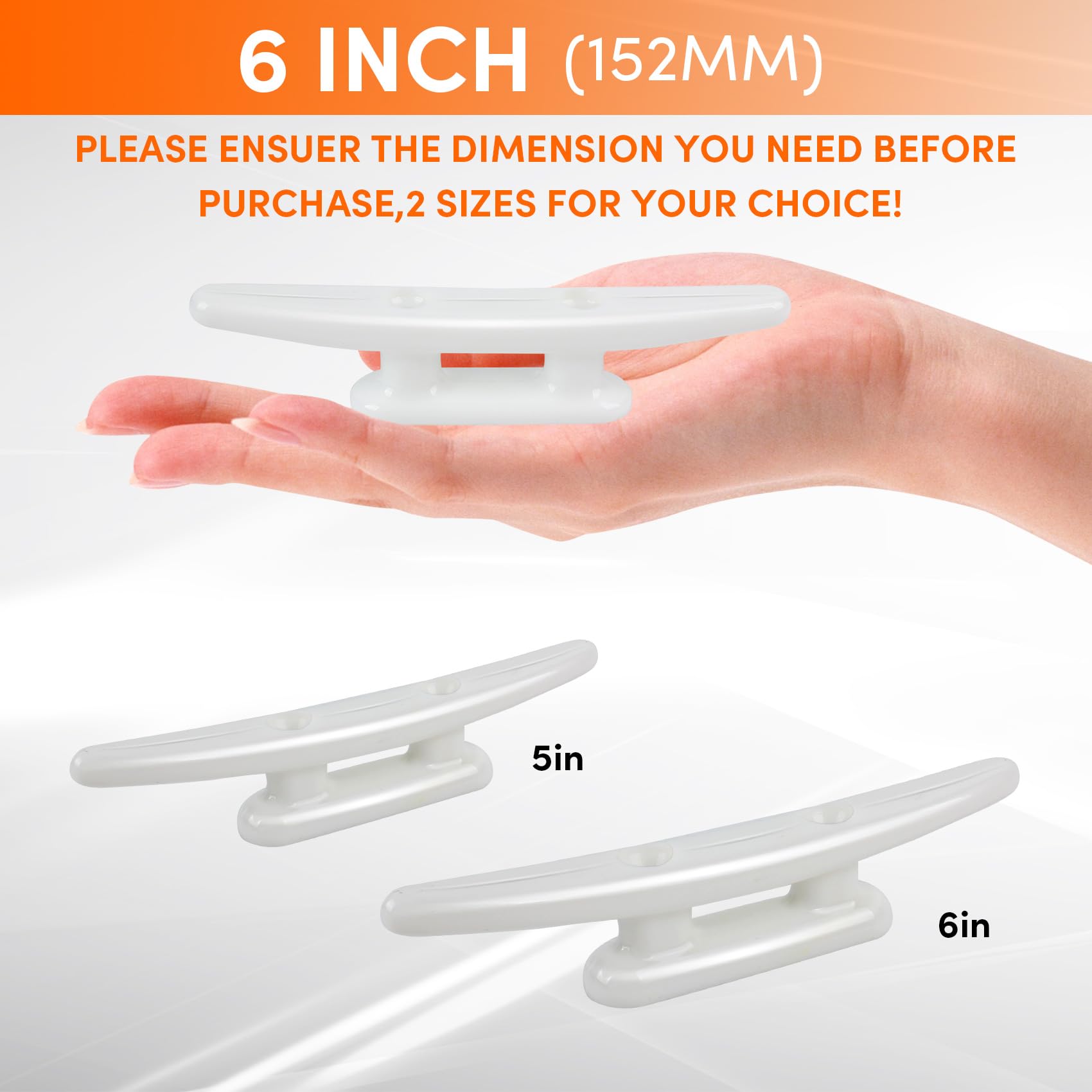 Snapklik.com : White Nylon Boat Cleat 6 Inch, Dock Cleat