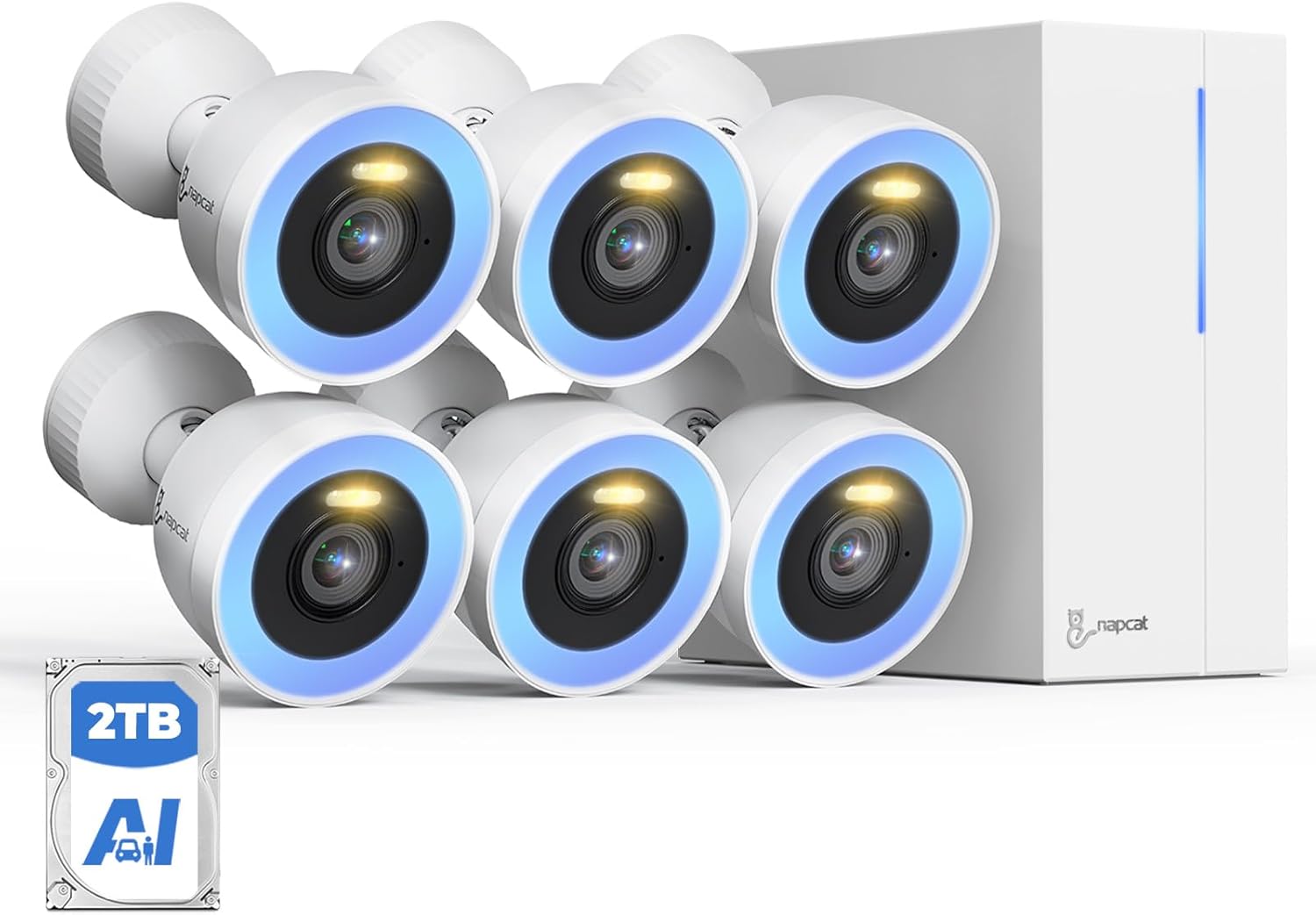 Amazon.com: NAPCAT PoE Security Camera System, F1.0 Color Night Vision ...