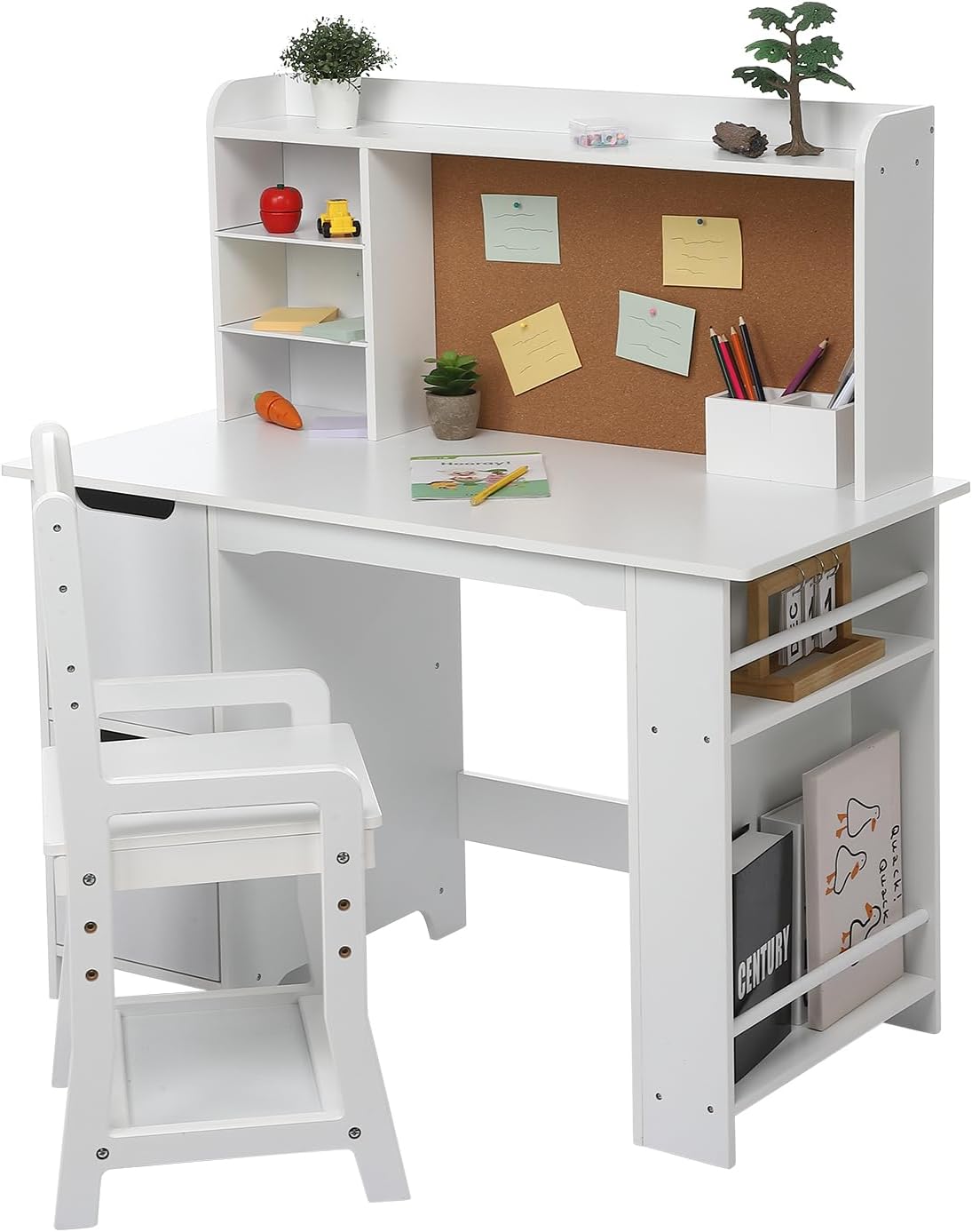Kids Study Desk with Chair&Bulletin Board Wooden Nepal | Ubuy