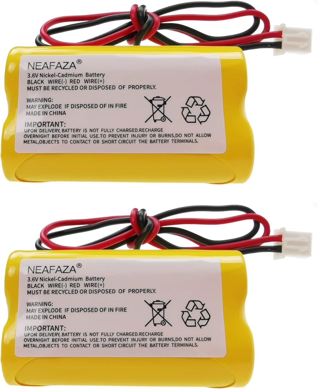 Amazon.com: (5-Pack) 3.6V 900mAh Ni-CD AA Exit Sign Emergency Light ...
