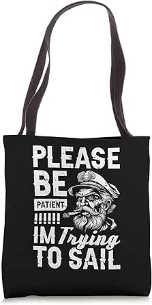 Amazon.com: Sailing - Boat Captain Sailboat Sailor Navigation Tote Bag ...