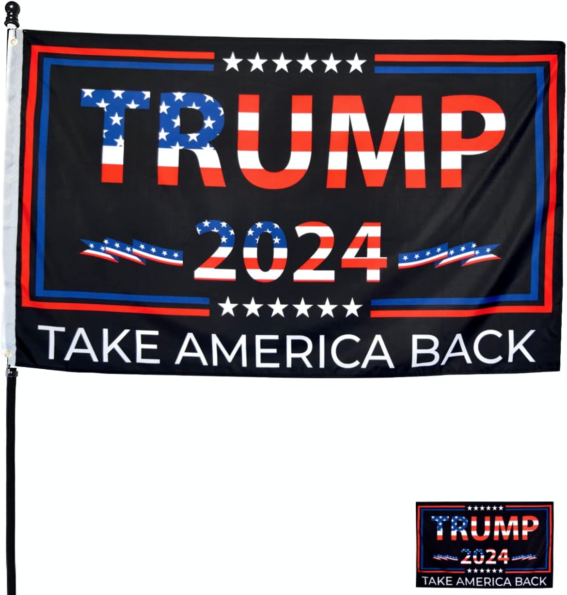 Amazon.com : Double-Sided Trump 2024 Flag - Take America Back - 3x5 ...