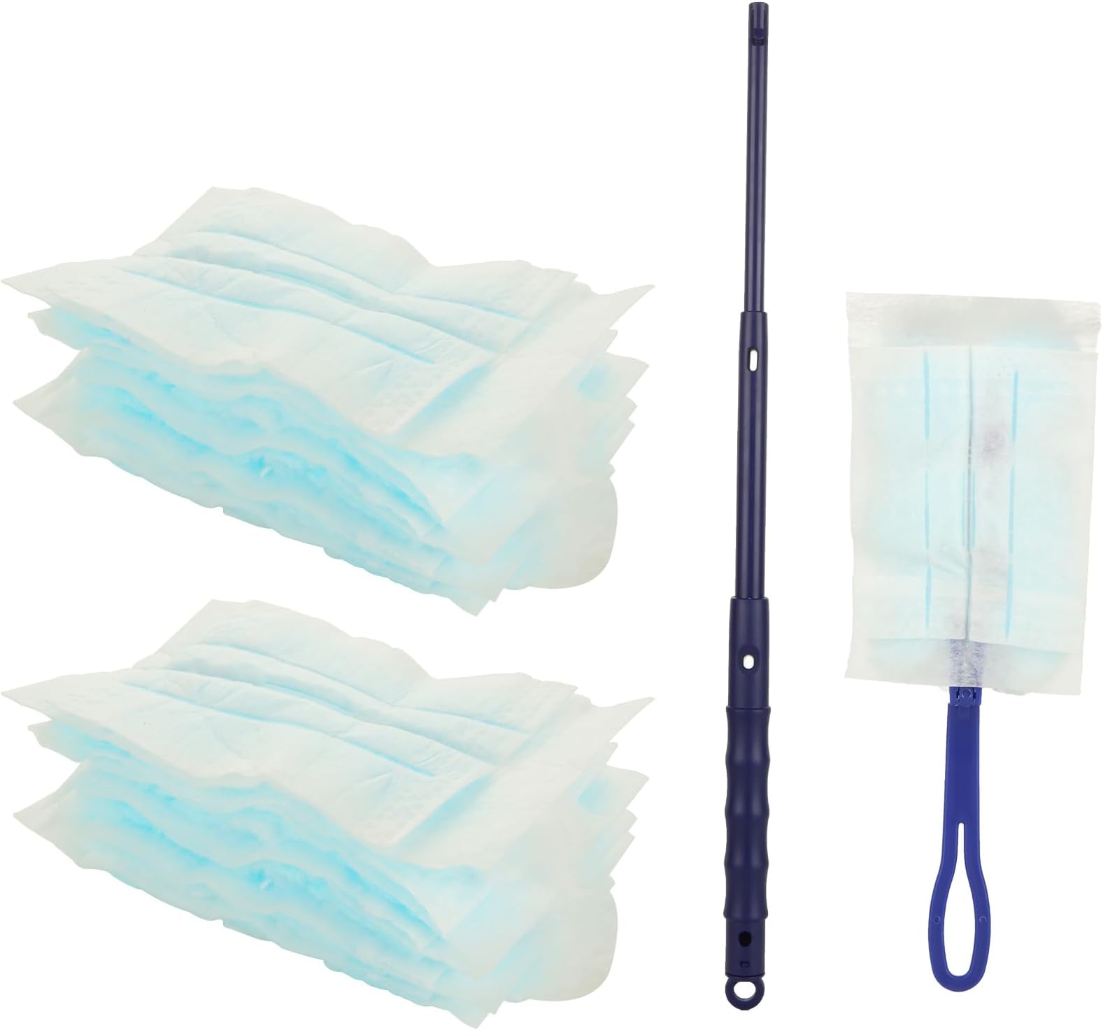 SENENQU 50 Pack Flash Dust Magnet Refills, Blue Fluffy Duster Refills ...