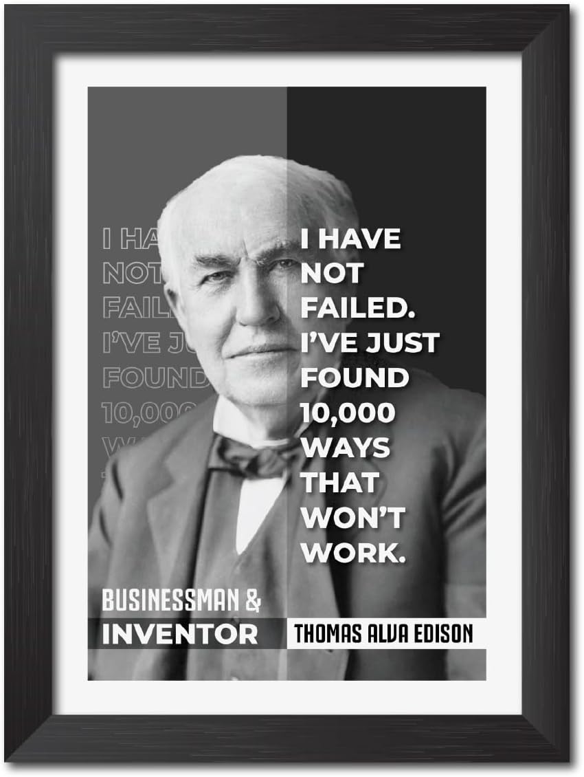 inspire TA Thomas Alva Edison Poster Scientist Inventor Quotes Painting ...