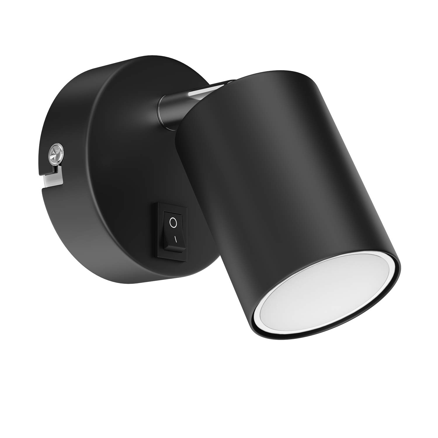 ledscom.de Wall spot WAIKA with Switch Black matt + GU10 LED lamp Warm ...