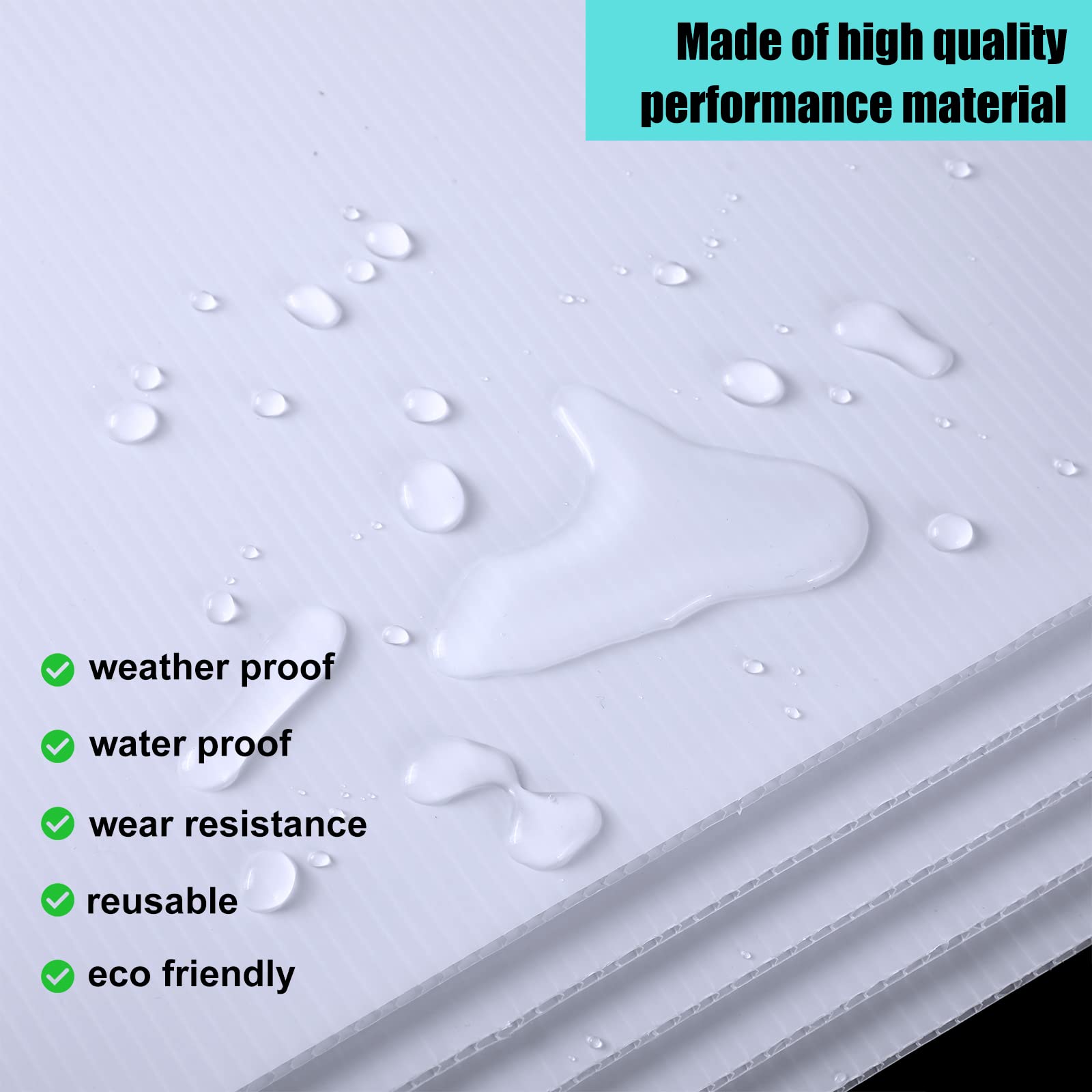 Capoda 10 Pack Corrugated Plastic Sheet, Blank Yard Signs Corrugated ...