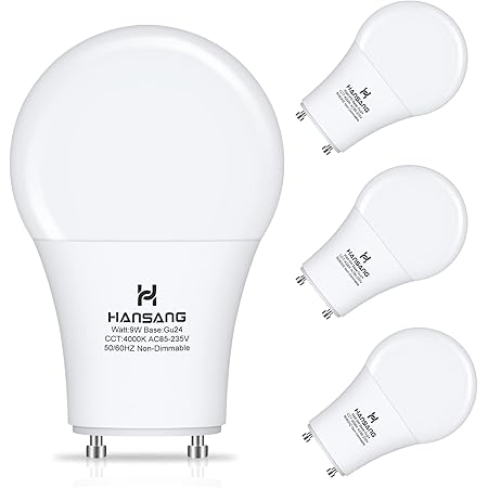 Amazon.com: Energetic LED 2 Prong Light Bulbs 8.5 Watt GU24, 60 Watt ...