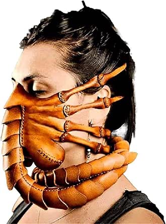 Amazon.com: Byjccar Facehugger Hand Stitch Leather Mask Horror ...