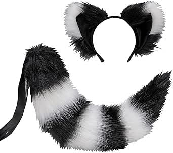 Amazon.co.jp: Animal Ears, Fox Ears, Fox Tail, Headband, Handmade ...