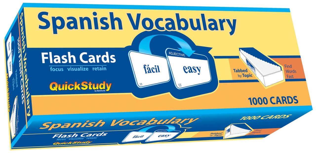 Spanish Vocabulary QuickStudy Laminated Reference Guide (QuickStudy ...
