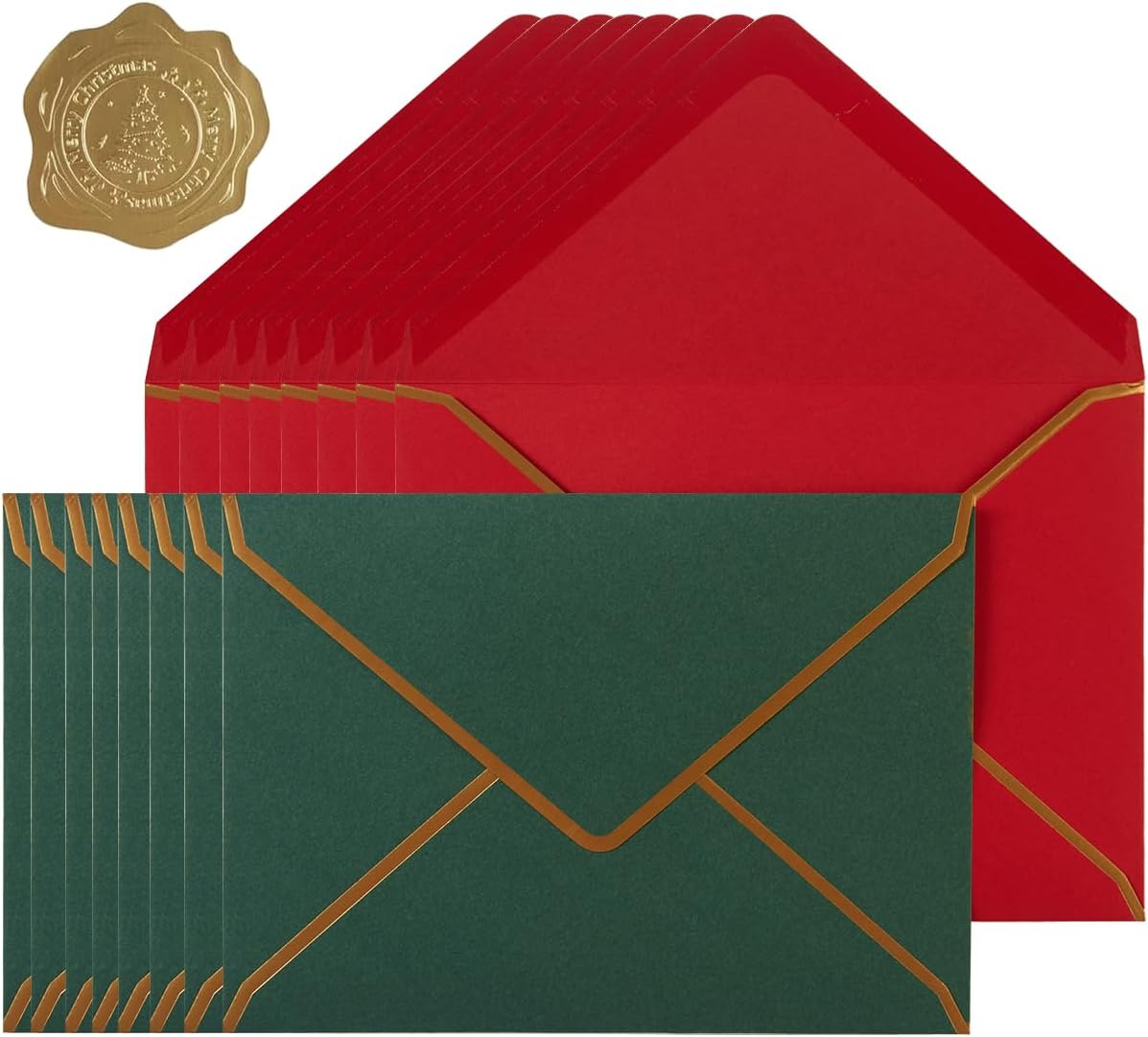 Amazon.com : 30 Pack Thick 5x7 Envelopes with Gold Border, A7 Thick ...