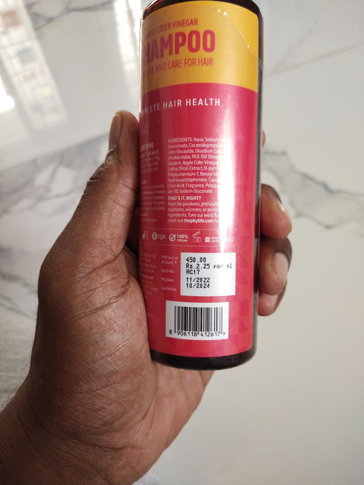 Phy Apple Cider Vinegar Shampoo for Complete Hair Health | Daily care ...