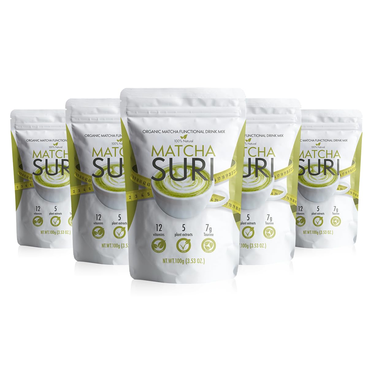 Amazon.com: Matcha Suri | Matcha Green Tea Drink Mix | 3.53 oz | 5 Pack ...