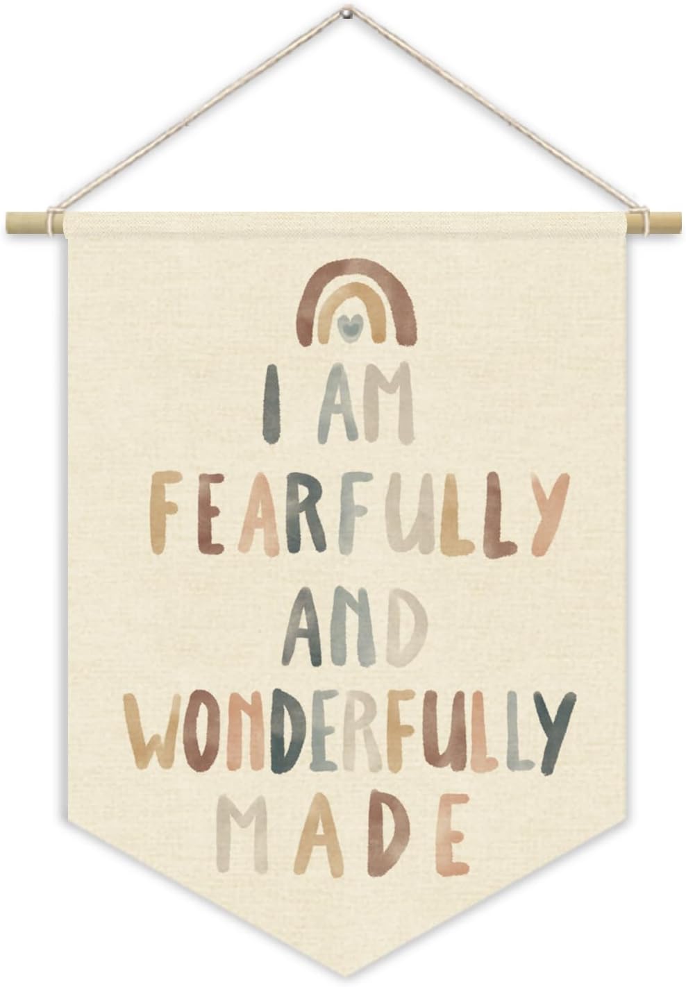 Amazon.com: XYDEG Christian Nursery Wall Art Canvas Banner,Fearfully ...