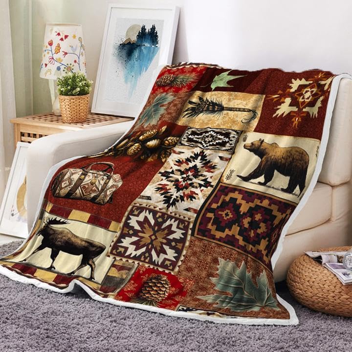 Amazon.com: Uokiuki Rustic Cabin Throw Blankets, Farmhouse Country ...