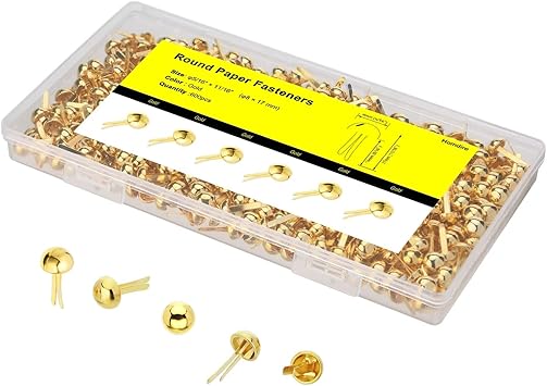 Amazon.com: Paper Fasteners for Crafts, 250pcs Brad Fasteners, 8x17mm Gold Brads Paper Fasteners ...