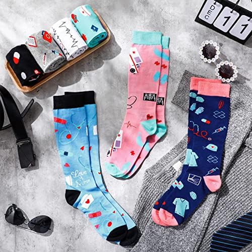 Amazon.com: 7 Pairs Women Nurse Socks Nurse Compression Sock for Women ...