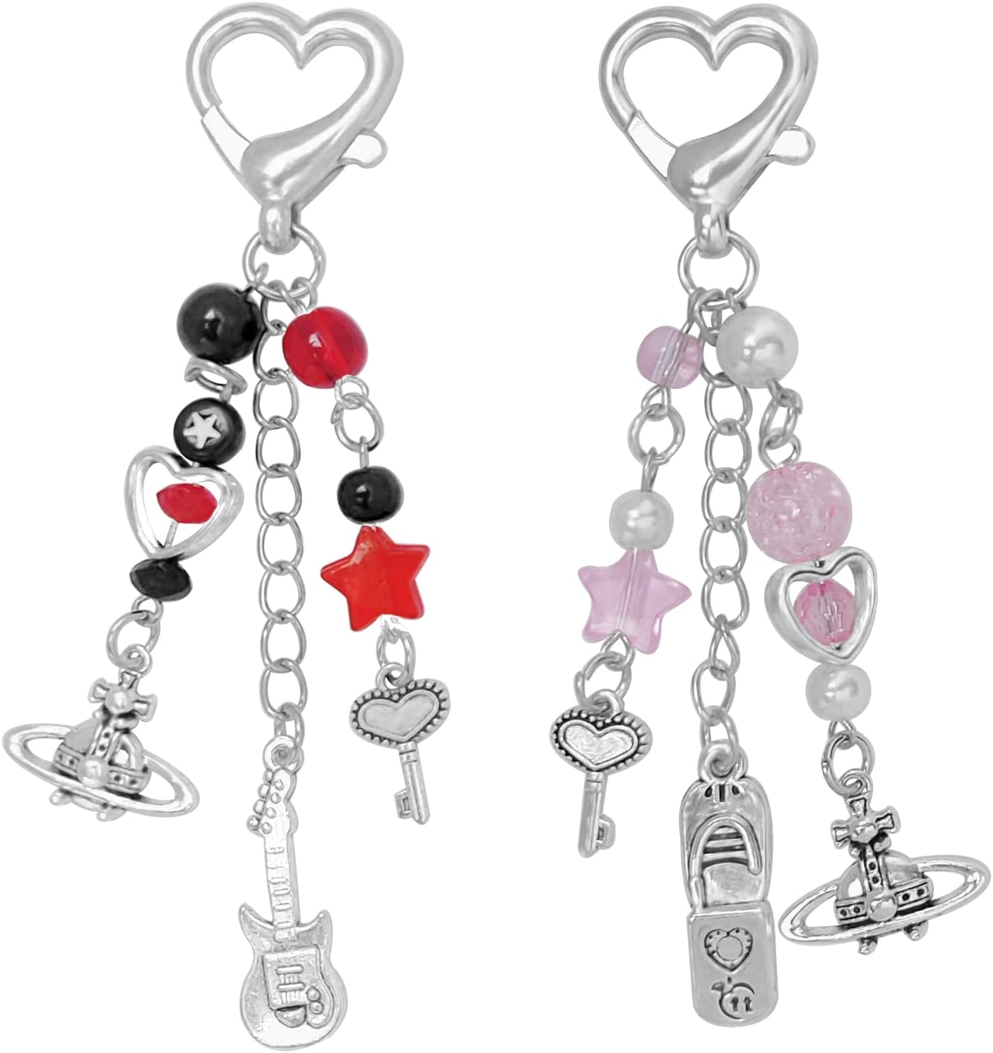 Aesthetic Y2K keychains Cute Butterfly Star Strawberry Bear Guitar ...