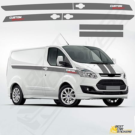 Fits Ford Transit SWB Custom Side Racing Stripes Graphics Stickers UK ...