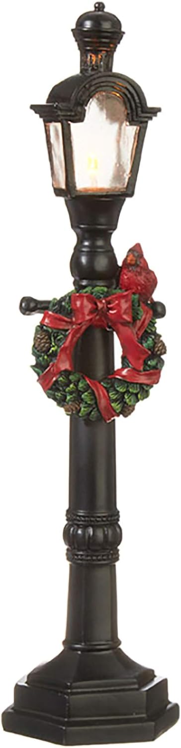 Amazon.com: RAZ Imports Lighted Lamppost with Wreath and Cardinal 15 ...