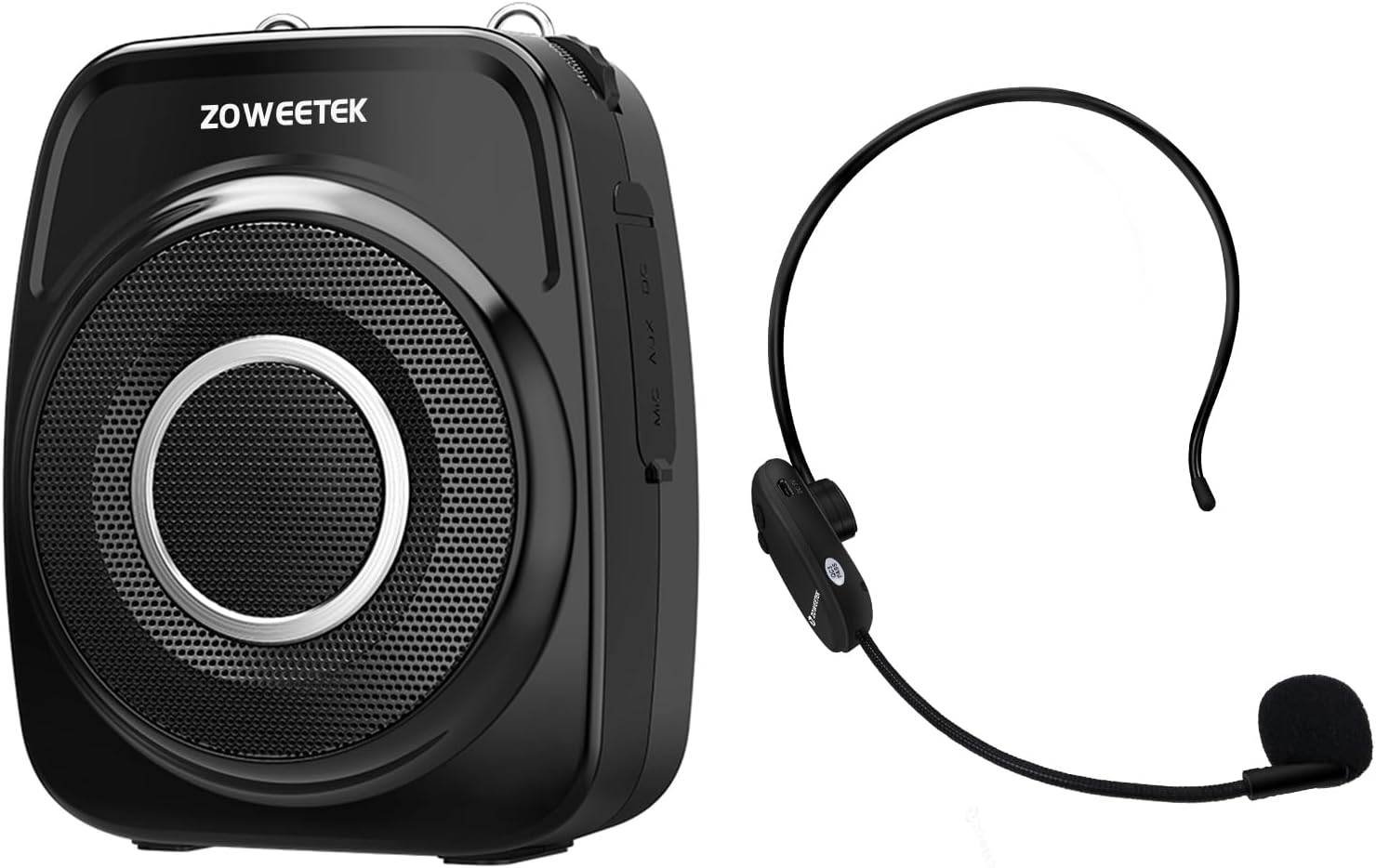 ZOWEETEK Voice Amplifier with Wireless Microphone Headset,Voice ...