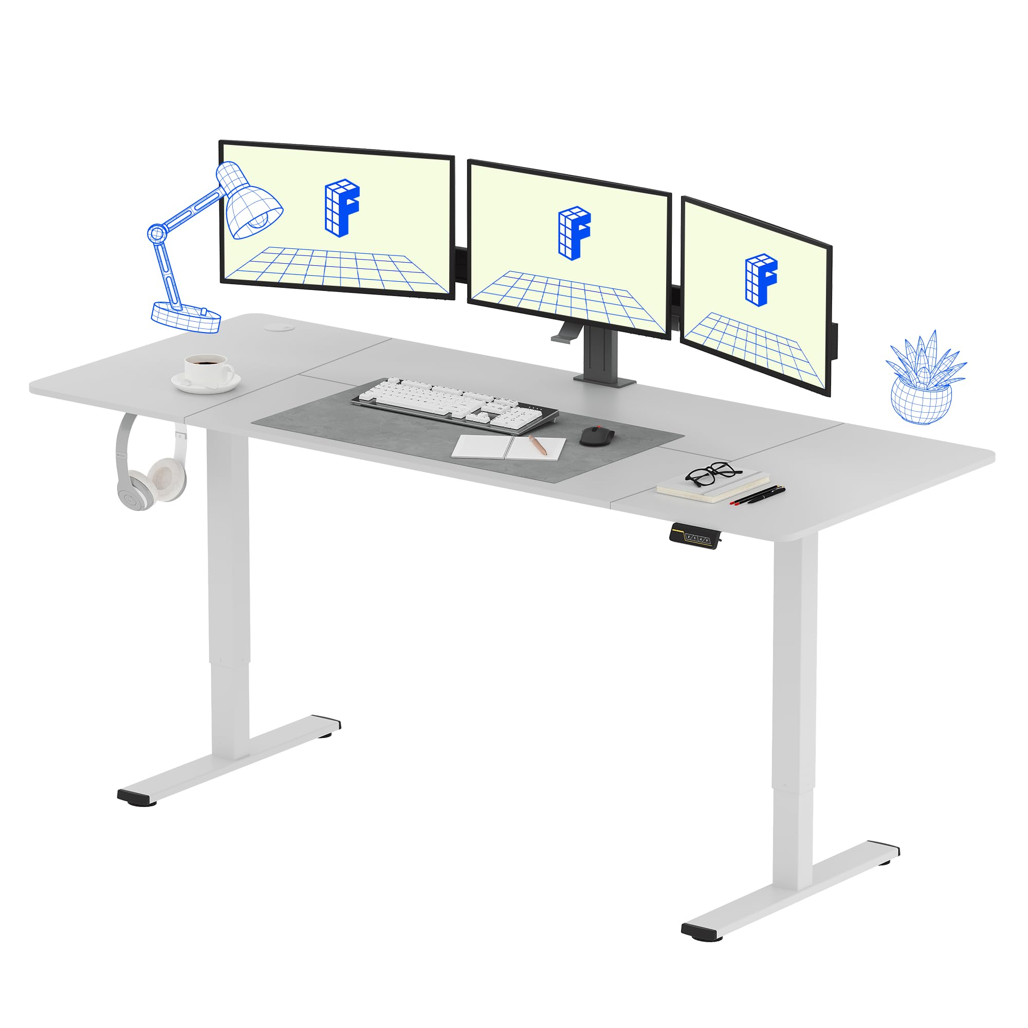 FLEXISPOT 200 * 80cm Electric Standing Desk Adjustable Standing Desk ...