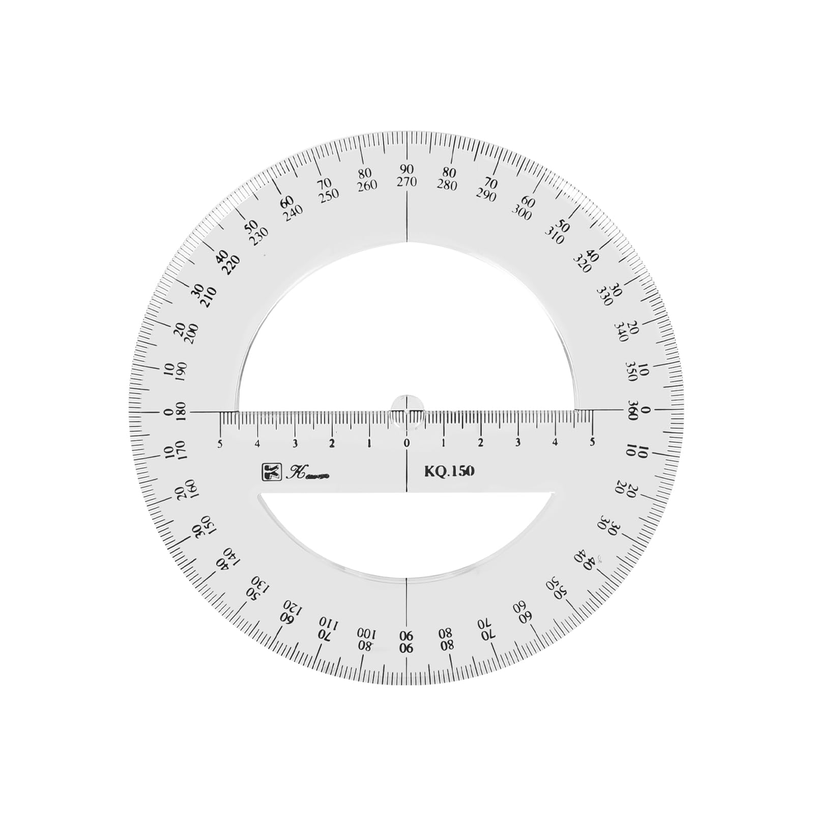 360 Full Circle Protractor, 15cm Plastic Math Measuring Tools Round ...