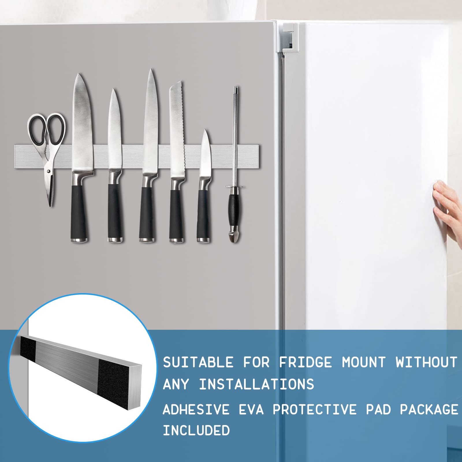 Snapklik.com : Magnetic Knife Holder For Refrigerator Enkrio 20 Inch ...