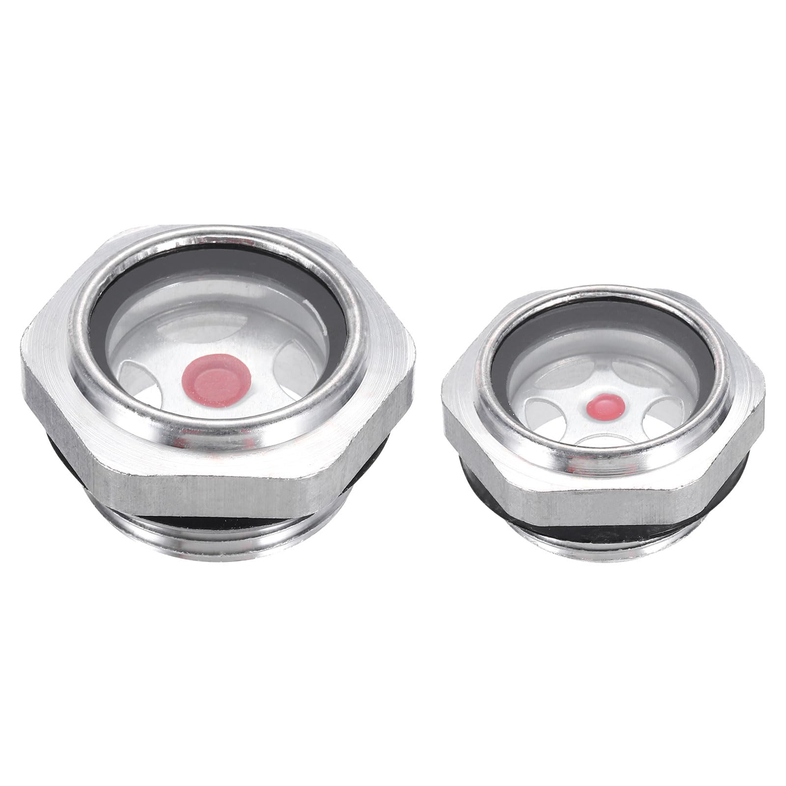 PATIKIL Oil Sight Glass, 2Pack 3/4″ 1″ Male Threaded Alloy Oil Liquid ...