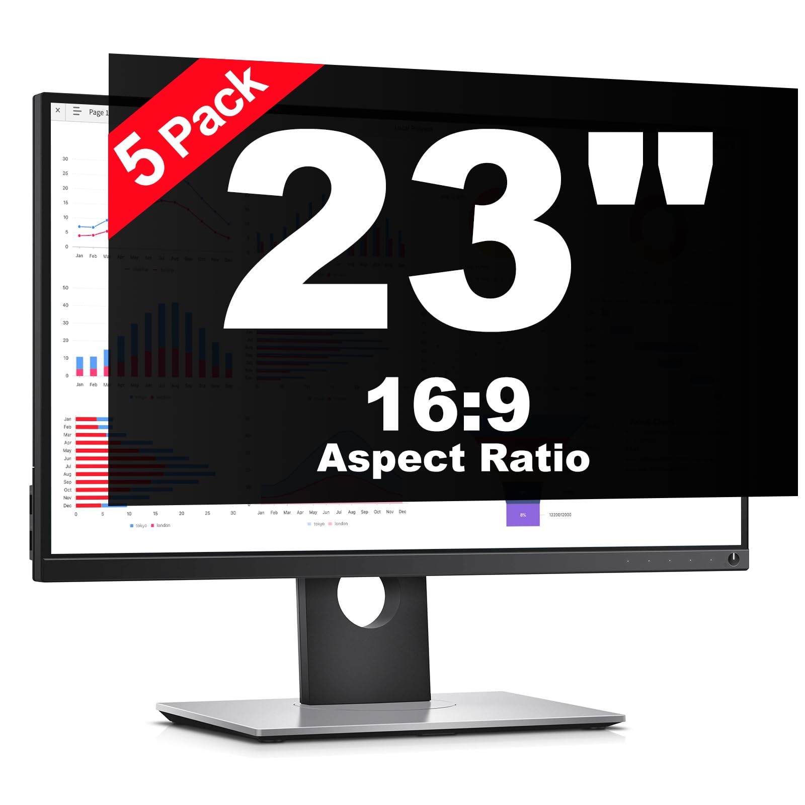 Amazon.com: [5 Pack] 23 Inch Computer Privacy Screen Protector for HP ...