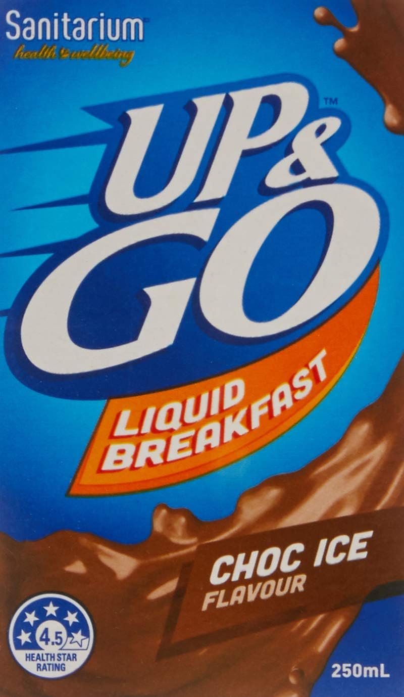 UP&GO 12 Pack Choc Ice Flavour School Liquid Breakfast Drink, 250 ...