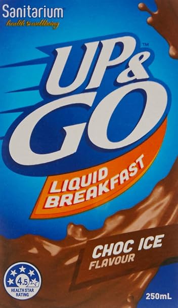 UP&GO 12 Pack Choc Ice Flavour School Liquid Breakfast Drink, 250 ...