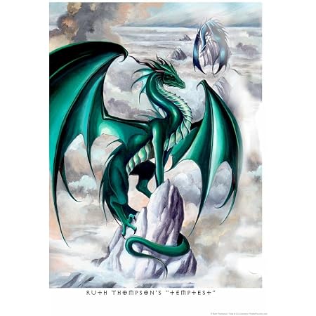 Amazon.com: Nightfall Blue Dragon Sitting by Ruth Thompson Fantasy ...