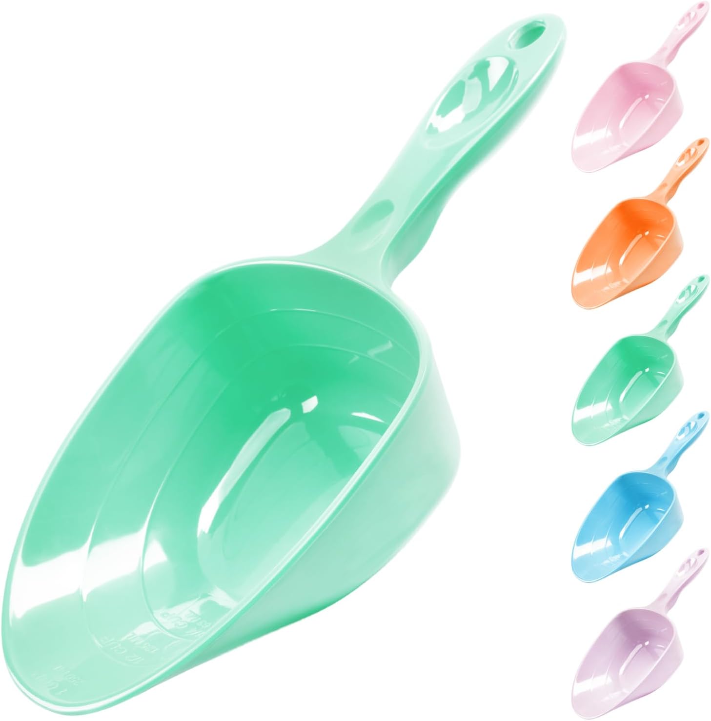 HINMAY Pet Food Scoops Plastic Measuring Cups Set for Dog Cat and Bird ...