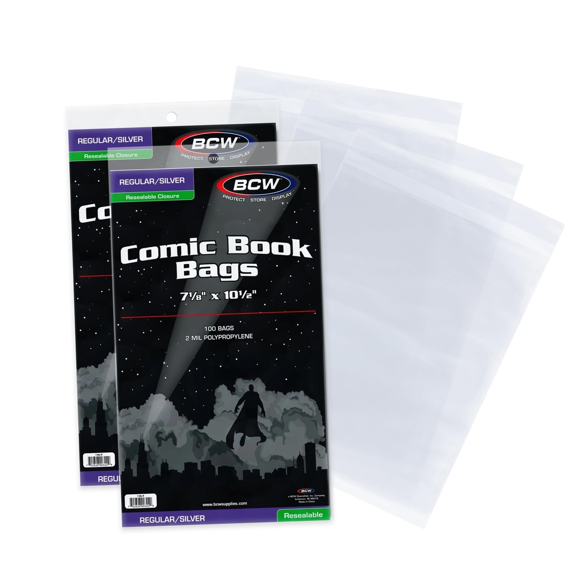 Amazon.com : BCW Resealable Silver Age Comic Bags - 200 ct | Archival ...