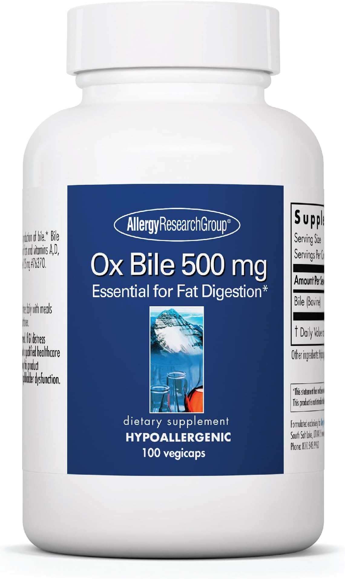 Amazon.com: Allergy Research Group Ox Bile 500mg - Digestive Enzymes ...