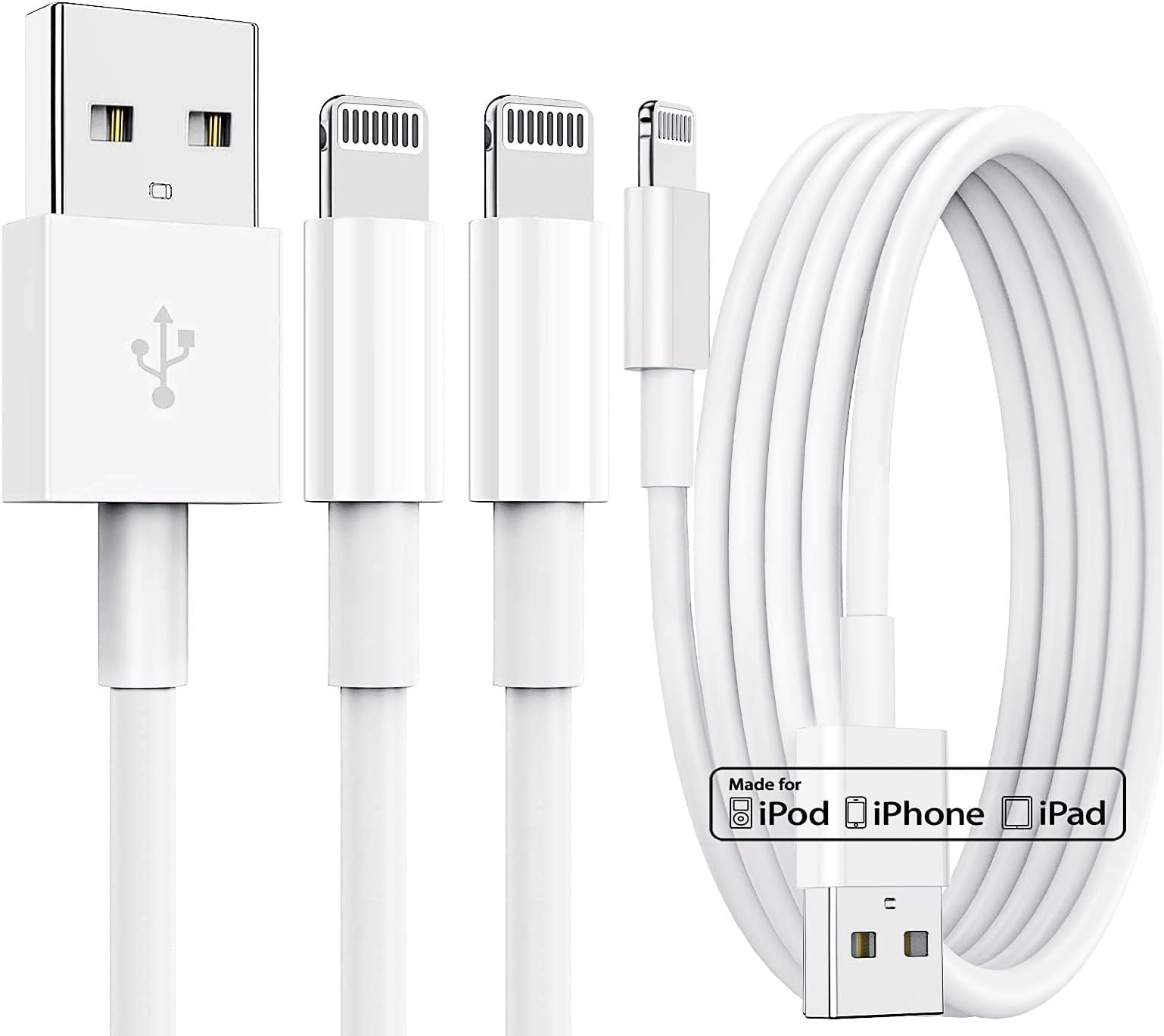 Amazon.com: Quntis iPhone Charger 3 Pack 6ft [MFi Certified] iPhone ...