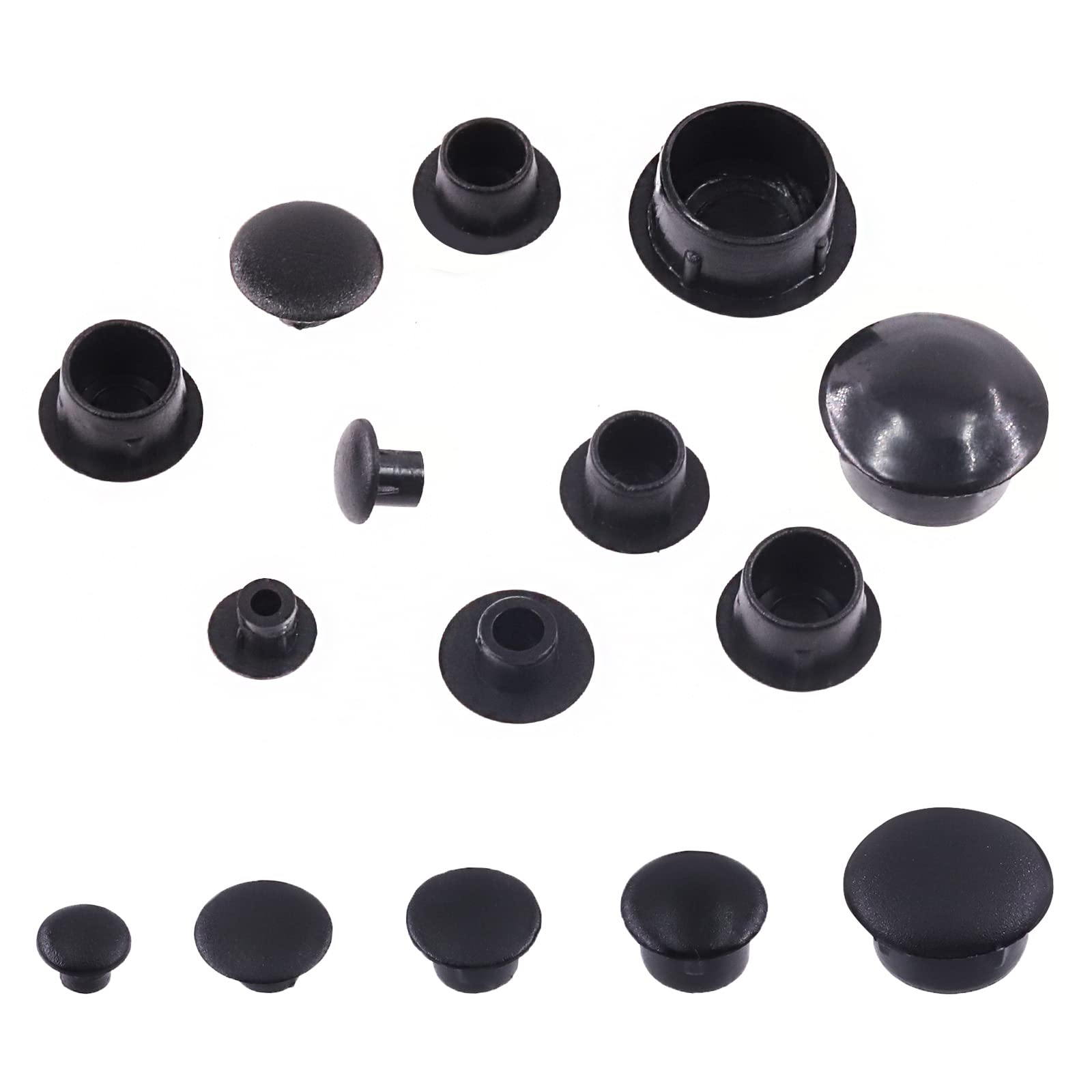 Snapklik.com : Keadic 300 Pcs Plastic Black Plugs Hole Button Top Flush ...