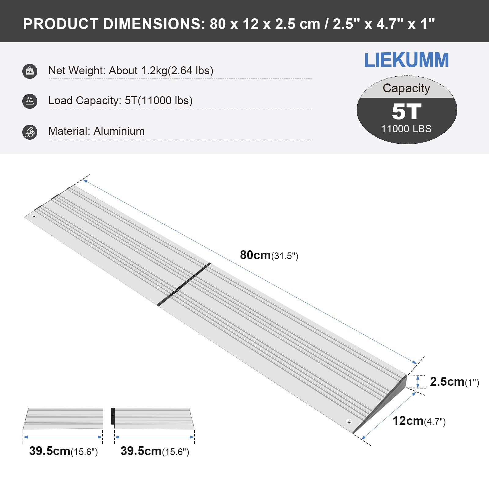 LIEKUMM Threshold Ramp, 2.5cm Rise Door Ramps for Wheelchairs, Ramps ...