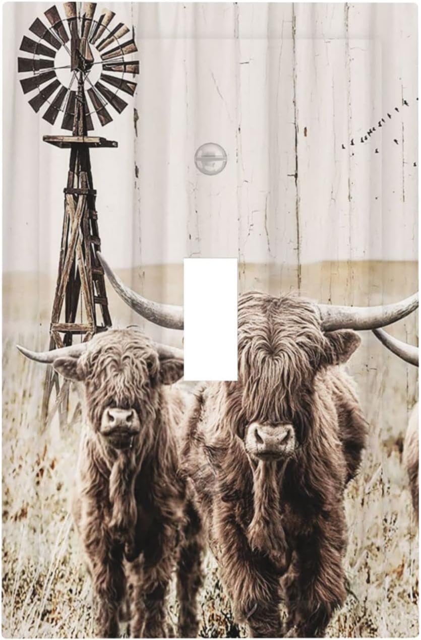 Highland Cow 1 Gang Light Switch Plate Cover Decorative Single Toggle ...