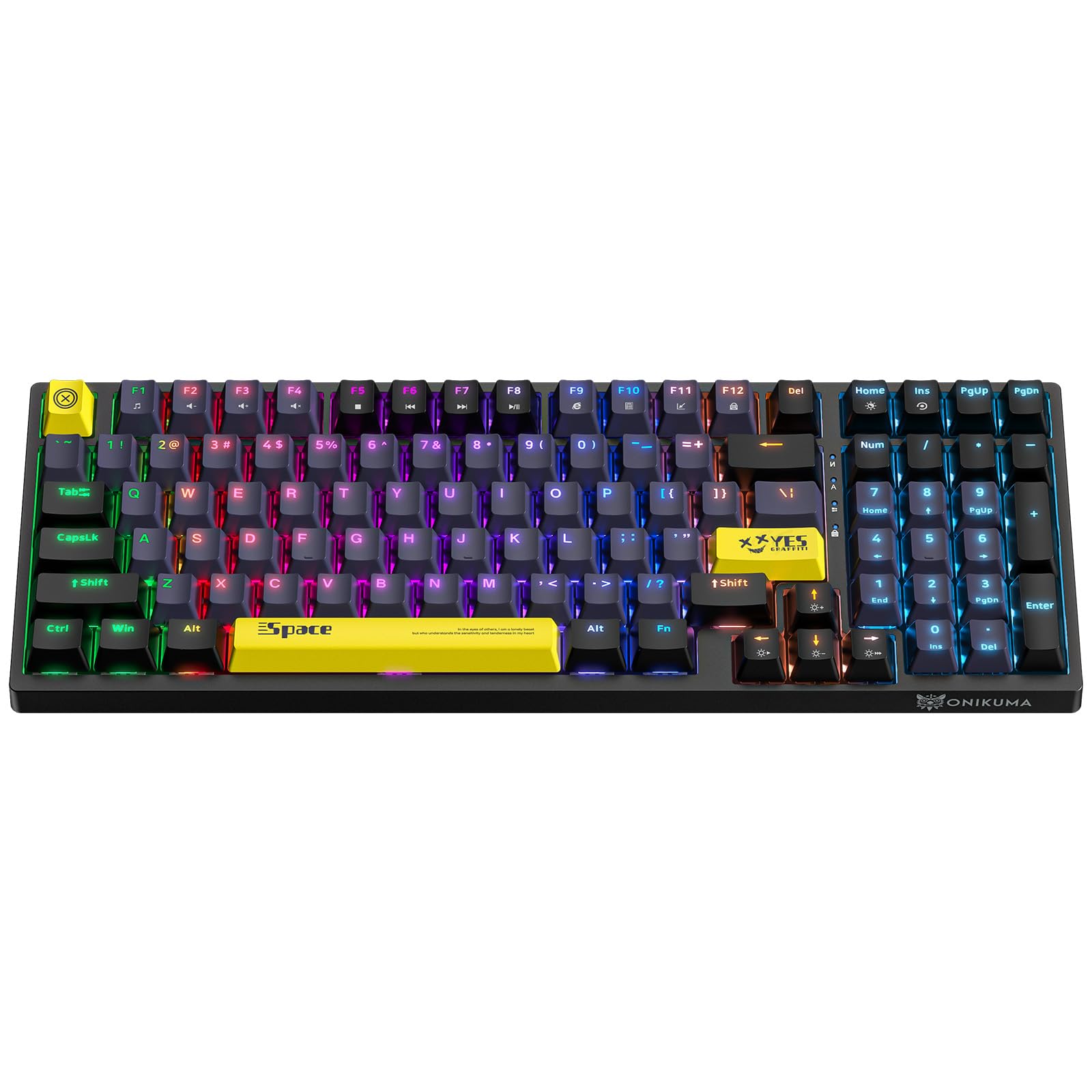 Amazon.com: ONIKUMA GAMING 80% Mechanical Gaming Keyboard, 98 Keys ...