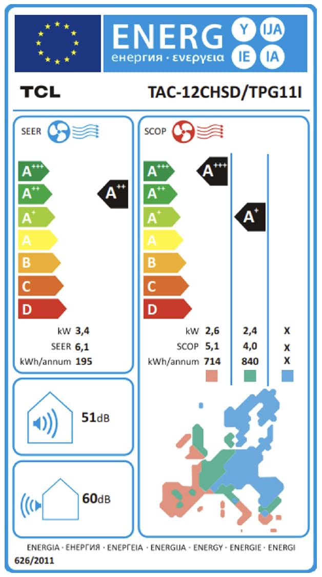 DIMSTAL 12000 BTU 3,6kW ULTRA - Split Klimaanlage + Heizung ECO Smart ...