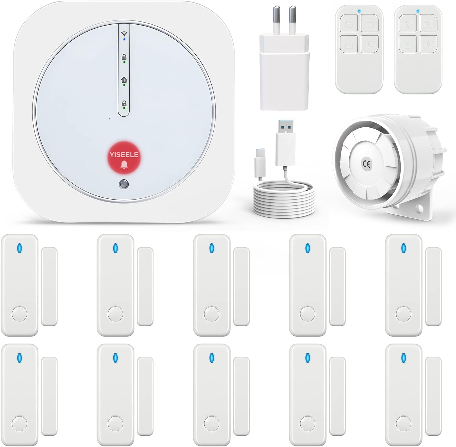 X-Sense Smart Home Sicherheitssystem AS08, Alarmanlage für Tür und Fenster, Codeschloss für die ...
