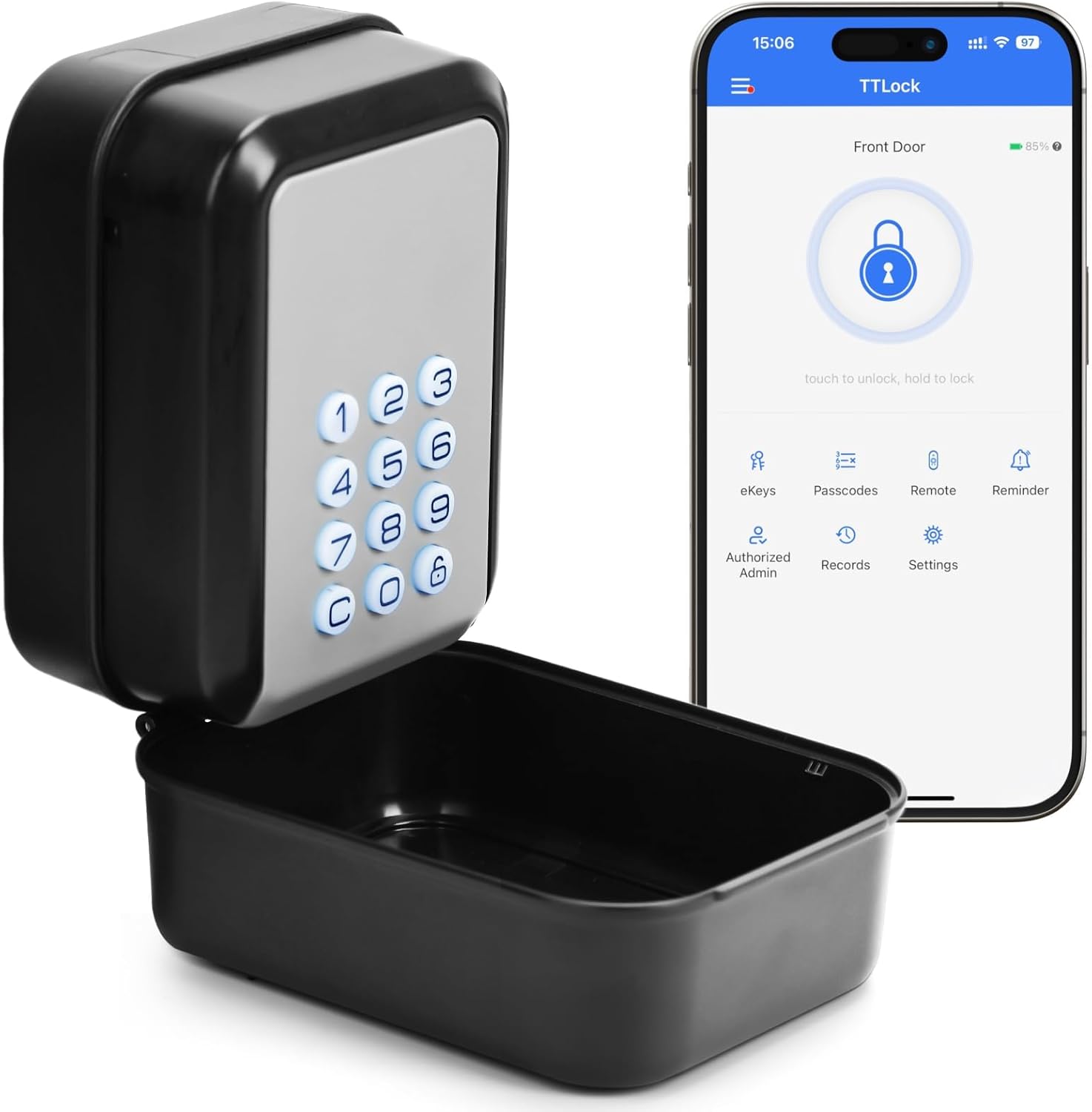 Smart LockBox for Keys Outdoor, Electronic Bluetooth Lock Box with APP ...